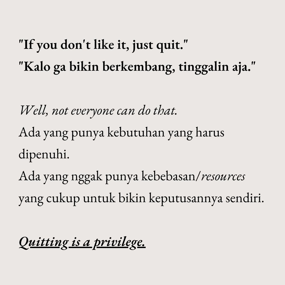 i have quitted so many things. alasannya? ga suka, bosen, ga bisa ...