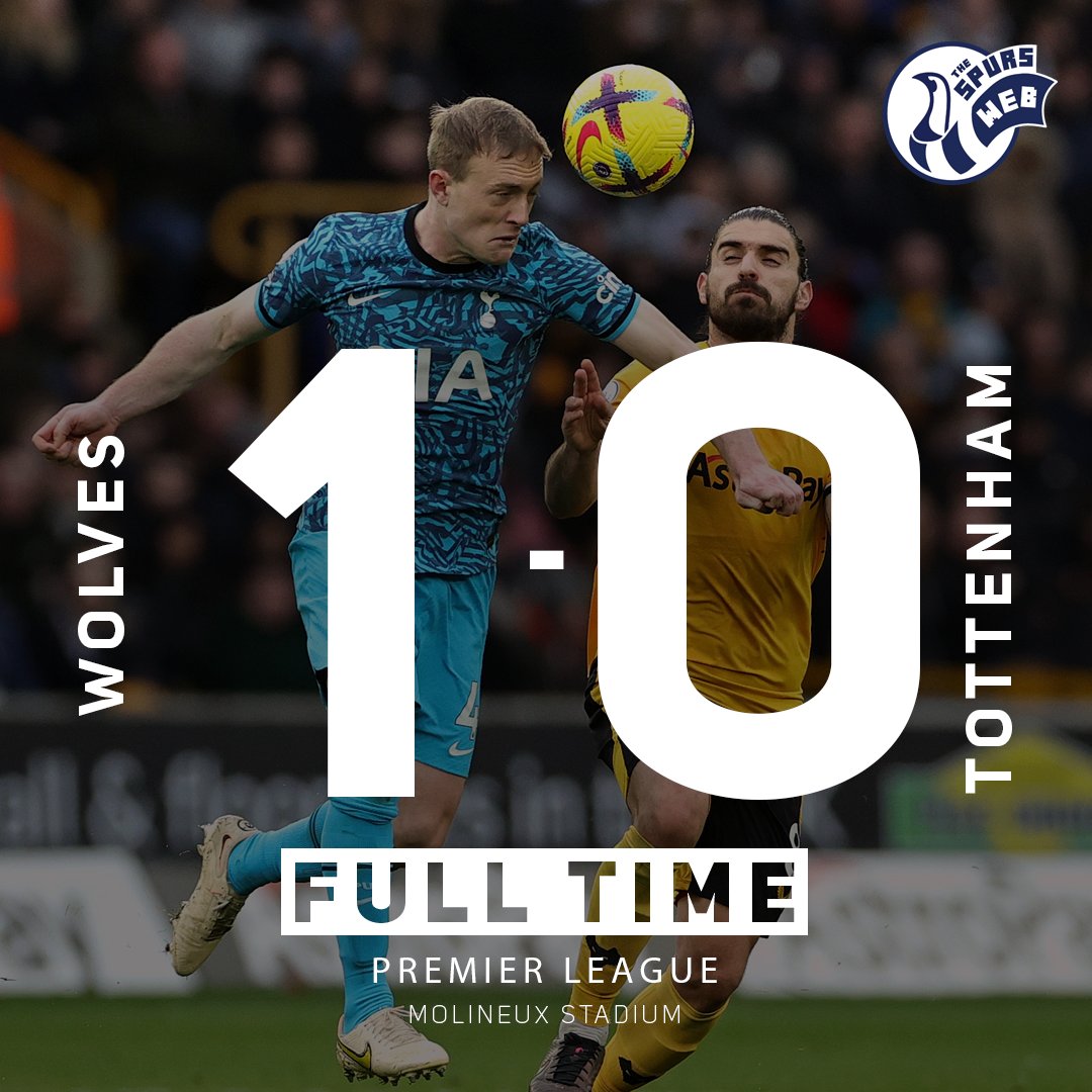 The Spurs Web on Twitter: "FULL TIME: Wolves 1-0 #THFC Say whatever you want, below👇 https://t ...