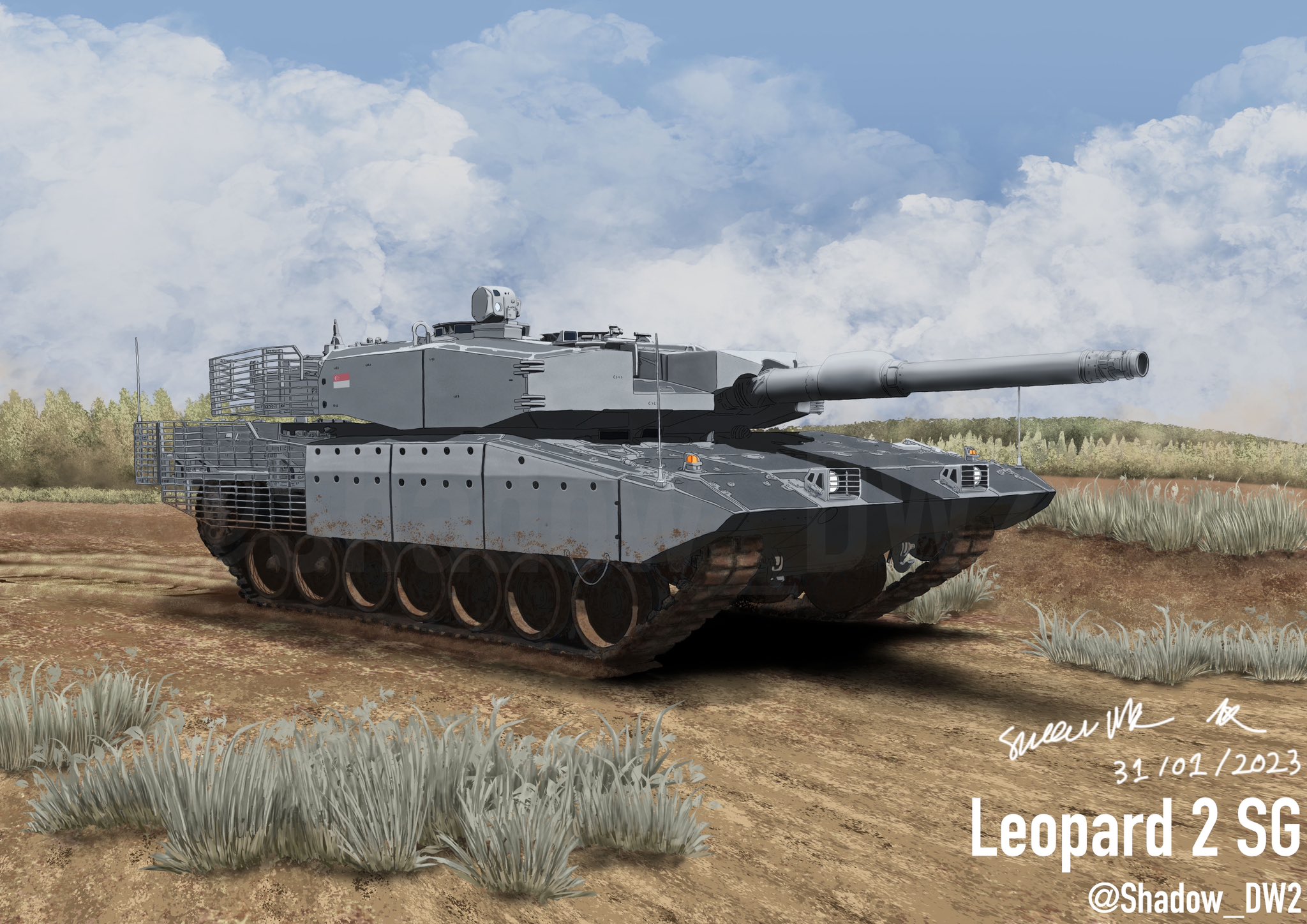 Shadow PNO. on Twitter: "Leopard 2SG (Including animation) #Tanks #戦車 #Singapore #animation ...