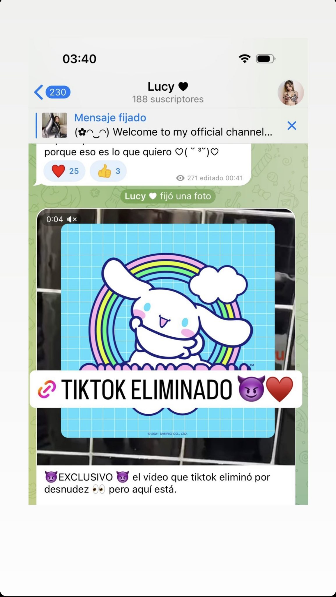 Lucy-chan 0.11% on Twitter: "Ya estas en mi canal de telegram? 💗🙈 Are you on my Telegram channel ...
