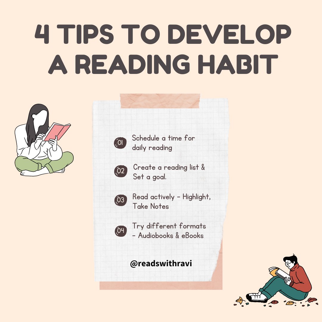 4 Tips to Develop A Reading Habit 📚 {A Thread} 🧵 - المسلسل من Reads ...
