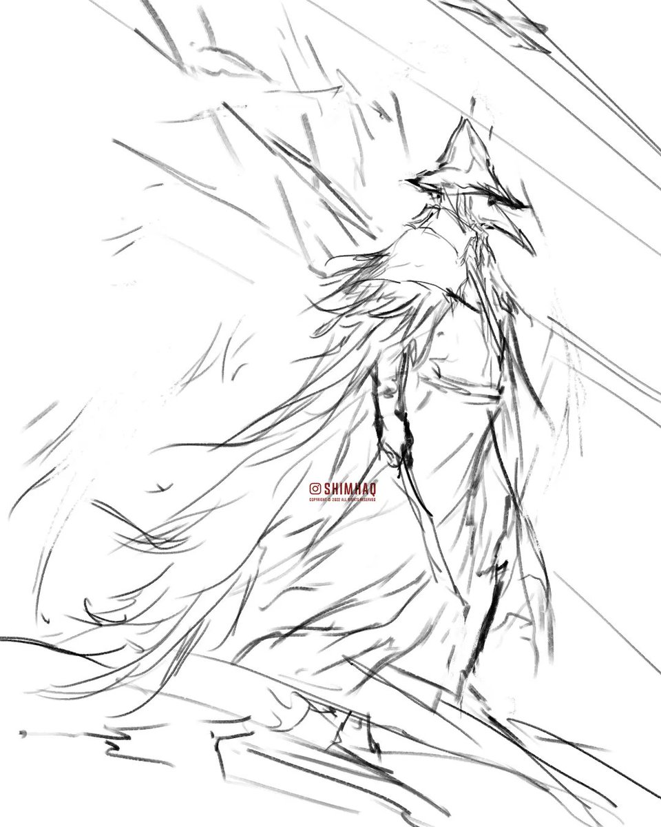 「Started off with a super simple/rough sketch and just went w」Shimhaqの漫画