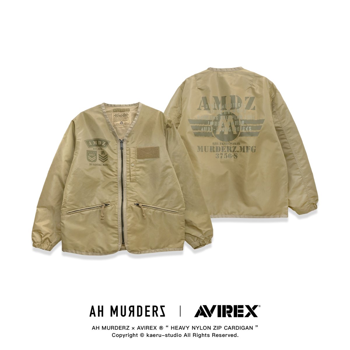 AhMurderz on Twitter: "!!!!! 本 日 19:00 発 売 !!!!! AH MURDERZ × AVIREX “ HEAVY NYLON ZIP CARDIGAN ...