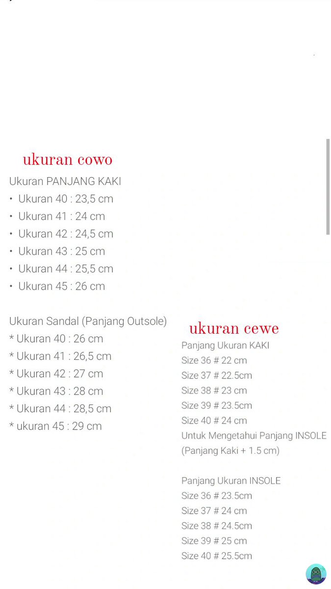 Tanyarl 💚 on Twitter: "💚 aku cewe kan, panjang kaki aku 25cm biasa pake size 41 jadi mending ...
