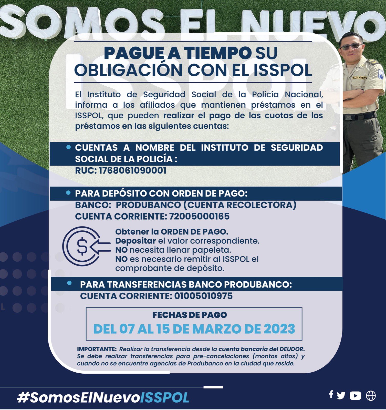 ISSPOL Ecuador on Twitter: "📣 CUENTAS HABILITADAS 📣 📲 Estas son las cuentas habilitadas para ...