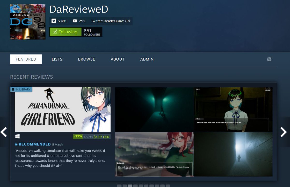 Pixels & Development on Twitter: "RT @DeadeGuard98: Did y'know Steam curators have a dope "list ...