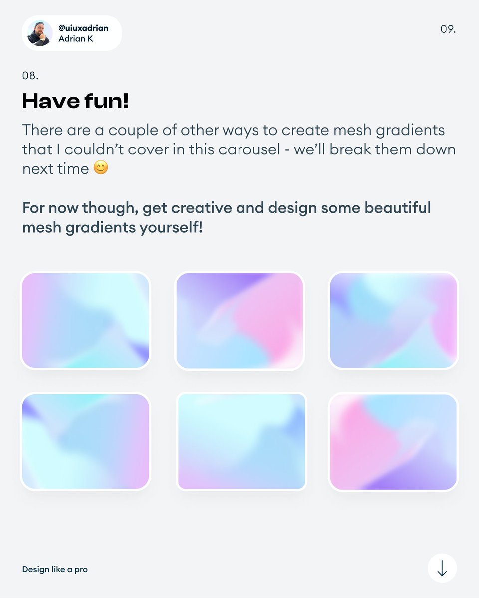 Create beautiful mesh gradients! 🌈 - Thread from UI Adrian @uiuxadrian ...