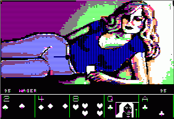 weirdo on Twitter: "strip poker, screenshot, apple II (1982) https://mobygames.com/game/6539 ...