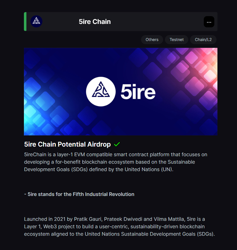 This could be as big as Aptos Airdrop! 🪂 Introducing 5ire Chain ...