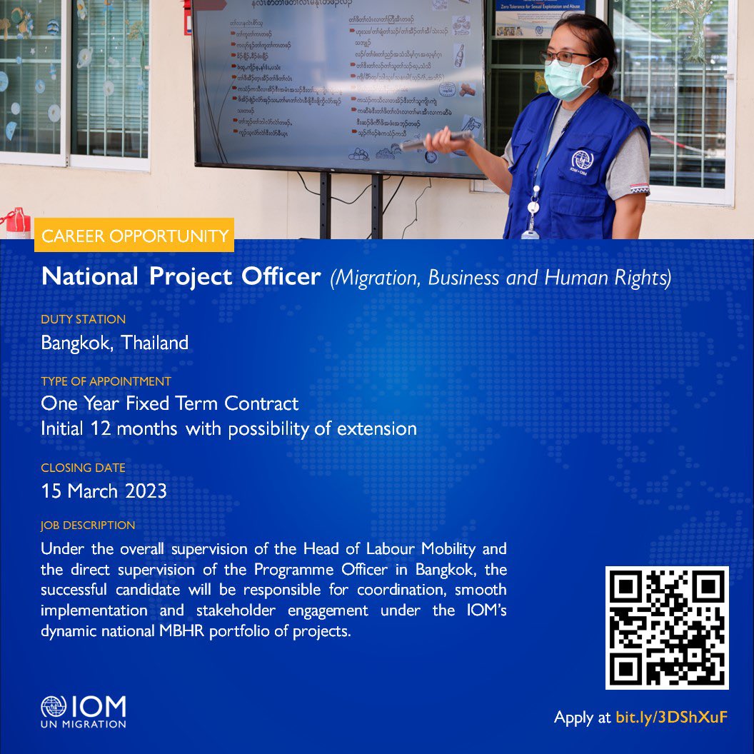 IOM Thailand on Twitter: "📢 Apply today to join our growing team! We are looking for experienced ...