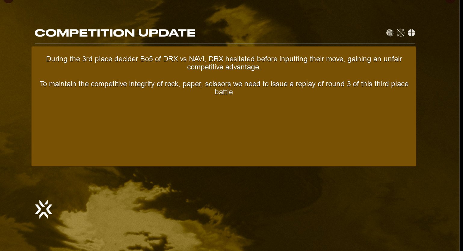 NAVI Valorant on Twitter: "Rock, Paper, Scissors battle vs @DRX_VS for the third place With ...