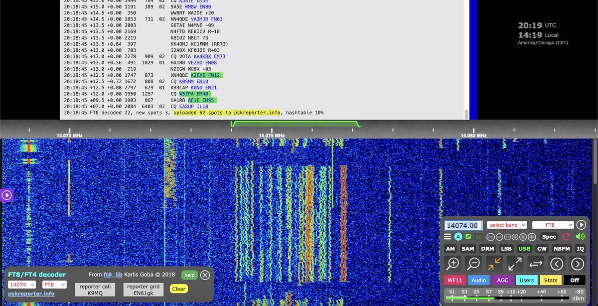 KiwiSDR on Twitter: "#KiwiSDR v1.584 software adds an FT8/FT4 decoder with optional spot ...