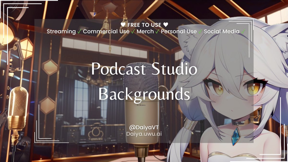 Daiya's Free Vtuber Assets🎨🖥️ on Twitter: "🎨🖥️Podcast Studio Backgrounds🖥️🎨 - Free for ...