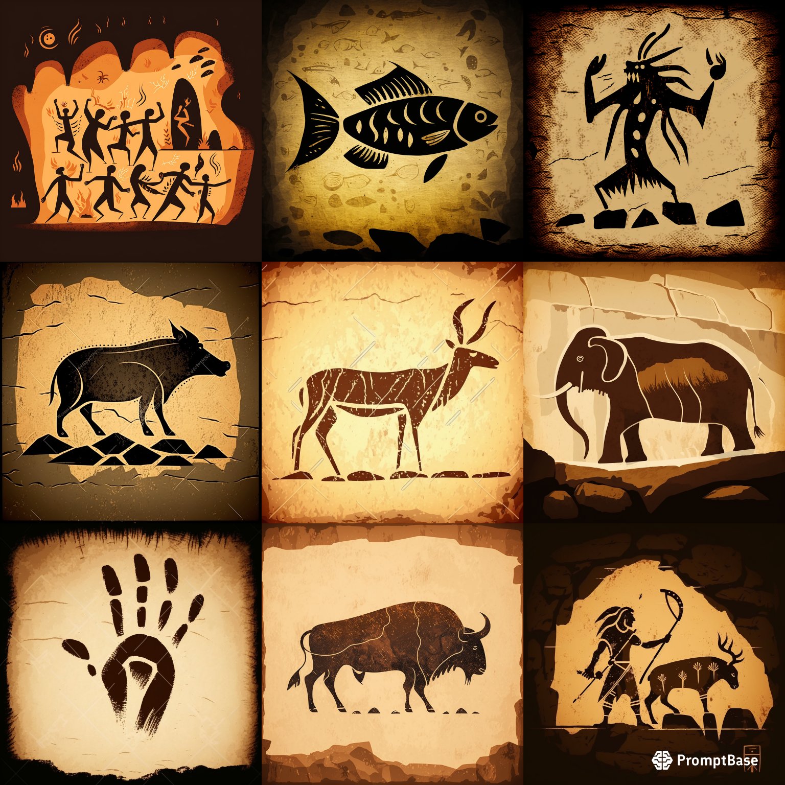 Prehistoric Cave Art Animals