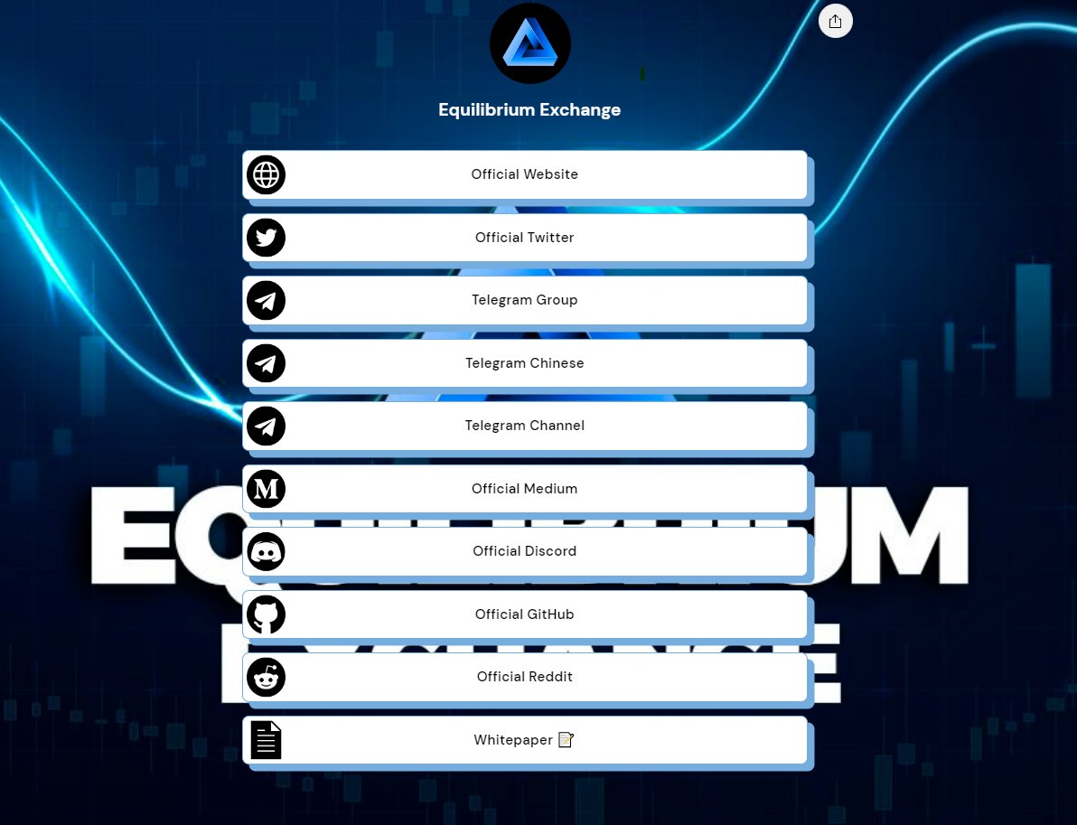 Equilibrium Exchange on Twitter: "🔥Access our linktree, which contains all of our official ...