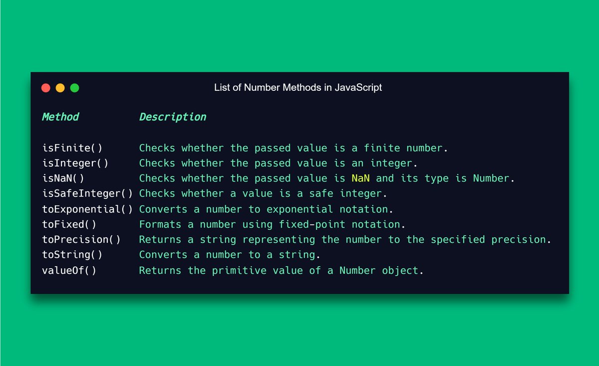 Numbers in JavaScript 💚↓ → In JavaScript, numbers are primitive data ...