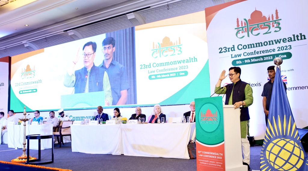 Kiren Rijiju on Twitter: "Address 23rd Commonwealth Law Conference Opening Ceremony in Goa. Hon ...