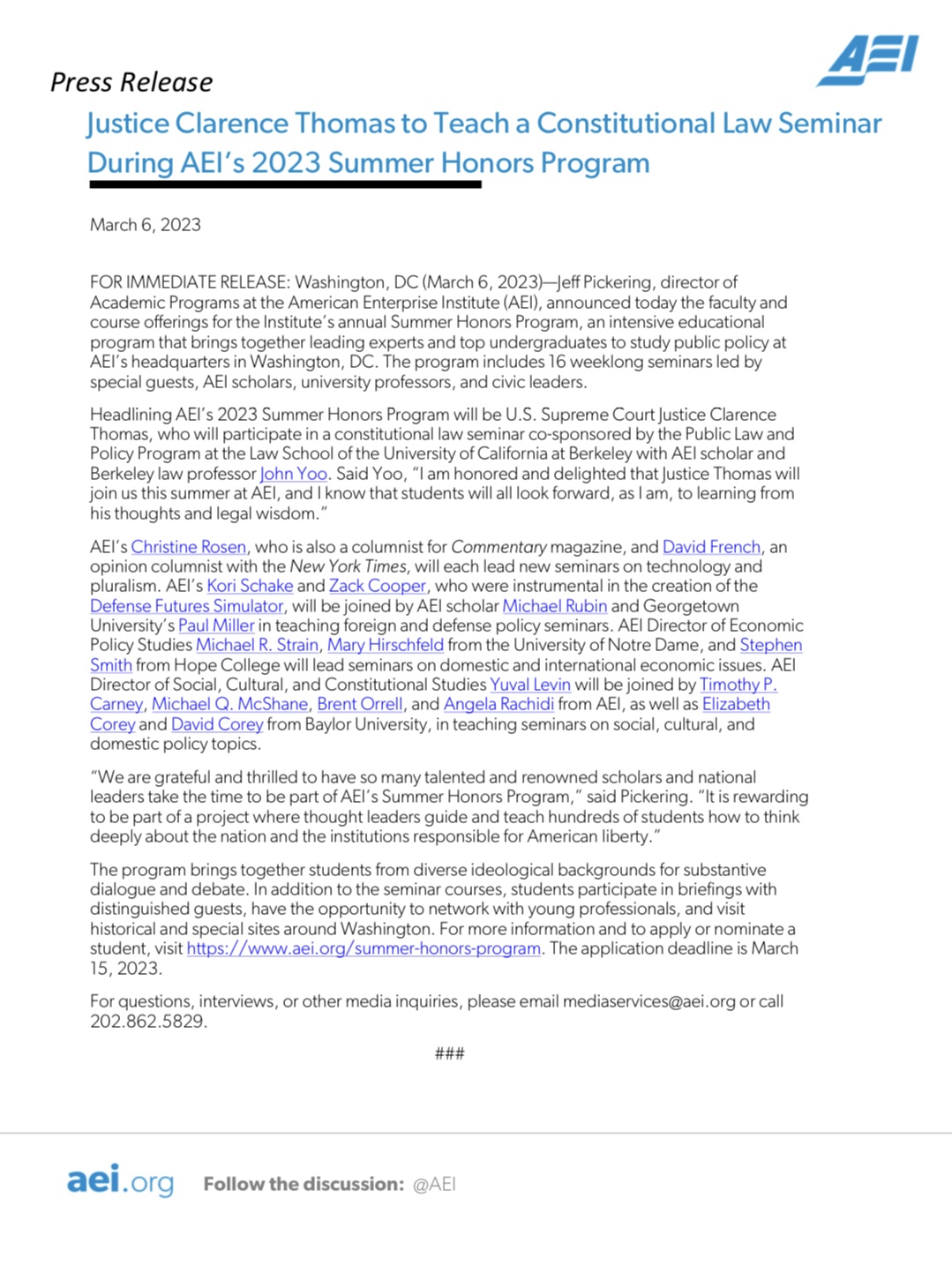 American Enterprise Institute on Twitter: "We're thrilled to announce that US Supreme Court ...