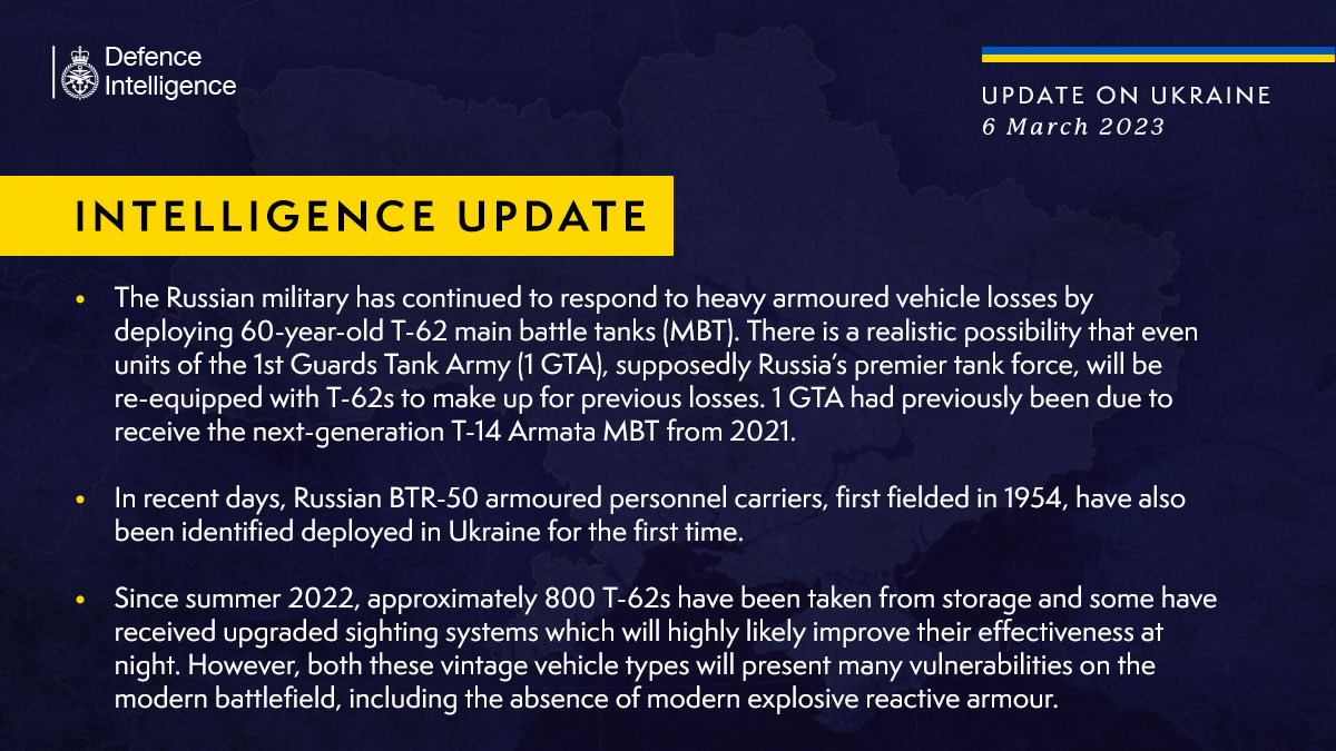 Latest Defence Intelligence update on the situation in Ukraine - 6 ...