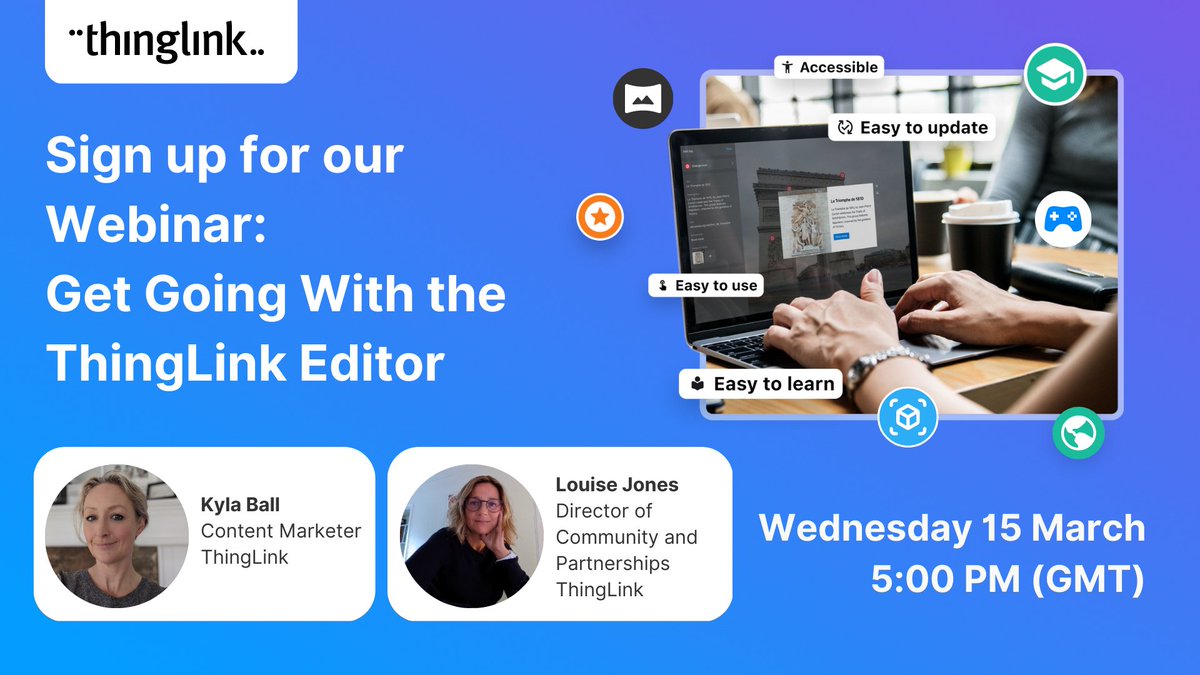 ThingLink on Twitter: "New Webinar! Get Going With the ThingLink Editor, March 15 5pm GMT. Sign ...