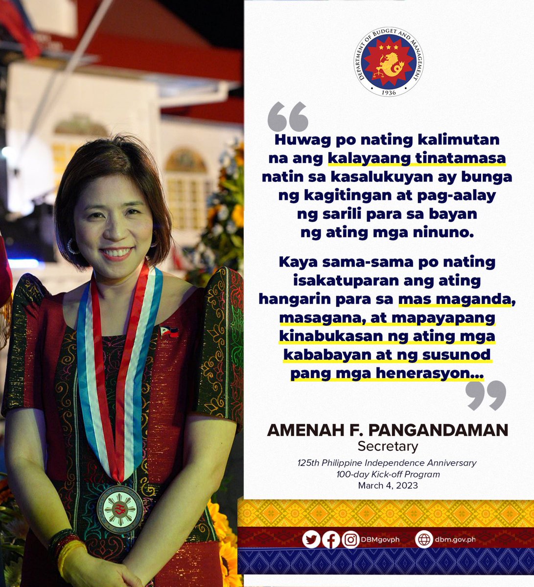 Dbm Philippines On Twitter Dbm Secretary Amenah F Pangandaman Called