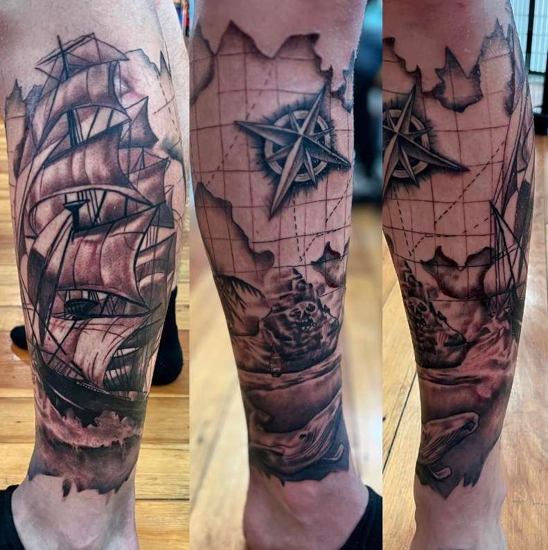 Pirate Map Tattoo Atmosphere Tattoo Gallery | Treasure Map Done By