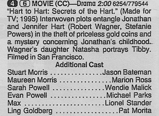 RetroNewsNow on Twitter: "📺NBC Primetime, March 6, 1995: — TV movie ‘Hart to Hart: Secrets of ...