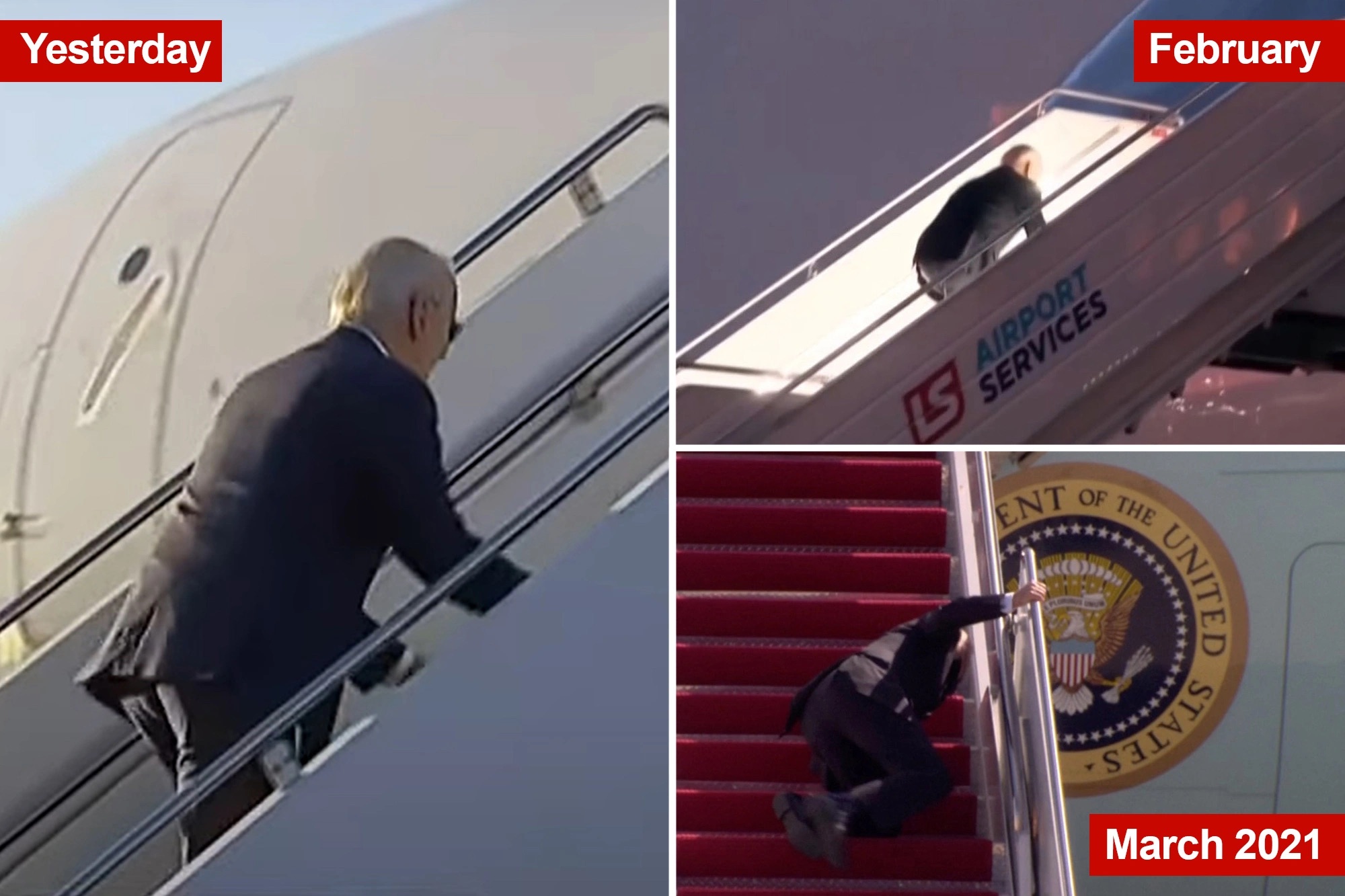 New York Post On Twitter Biden Stumbles Again On Air Force One
