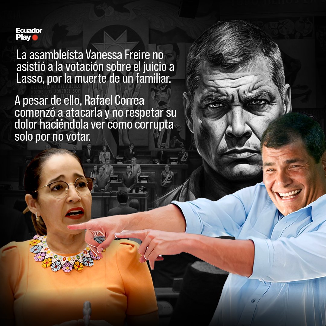 MoPa Zambrano on Twitter: "RT @EcuadorPlay: 🗣 Rafael Correa, mencionó a Vanessa Freire en un ...