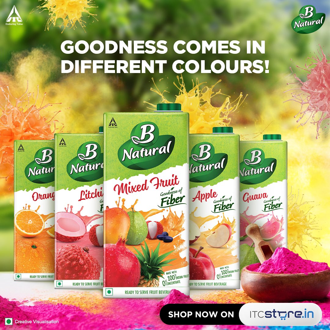 B Natural Fruit Beverages on Twitter: "Celebrate Holi with a splash of goodness! #HappyHoli # ...