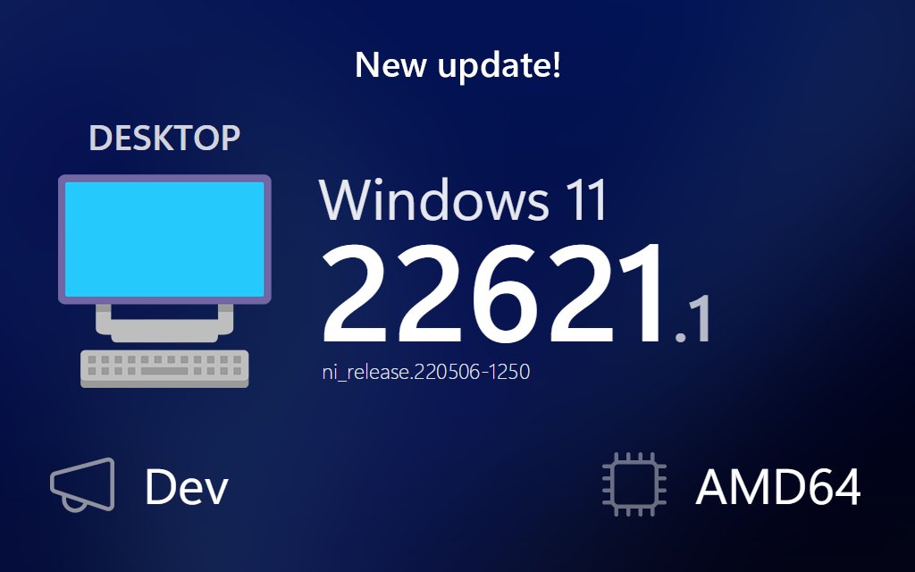 ProtoBuild on Twitter: "🔄 🖥 New DESKTOP update! 💍 Dev (AMD64) ️ Title: Windows 11 Insider ...
