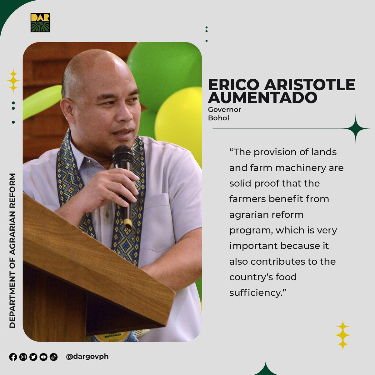 Department of Agrarian Reform, Philippines on Twitter: "[SPLIT News Alert] Gov. Erico Aristotle ...