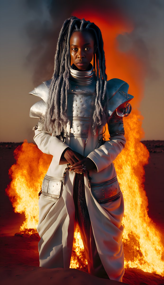 A little peek into my process in Midjourney. From the initial prompt ...