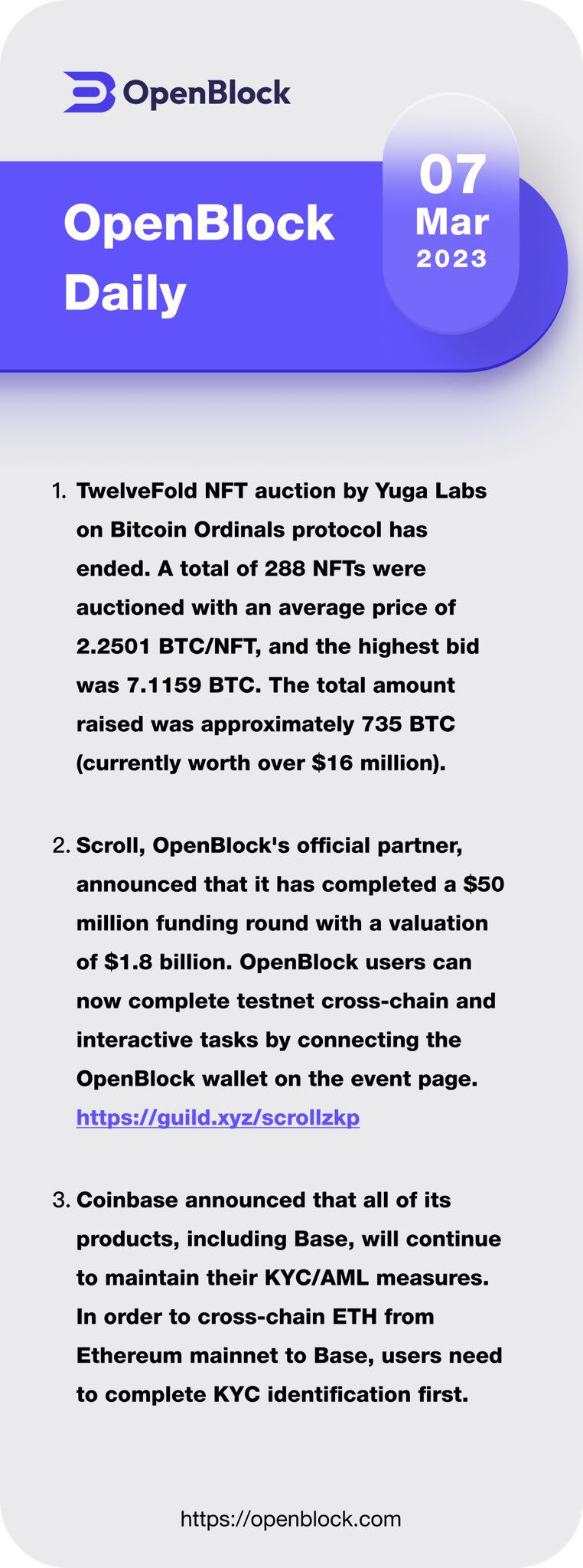 OpenBlock |ETHDenver2023 on Twitter: "💫 OpenBlock's daily update of the ...