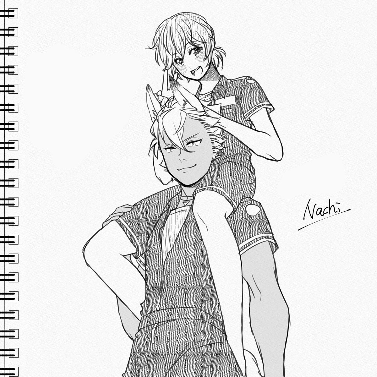 レオラギ「#twst_BL レオラギ 再掲 」nachi アナログ落書きマンの漫画