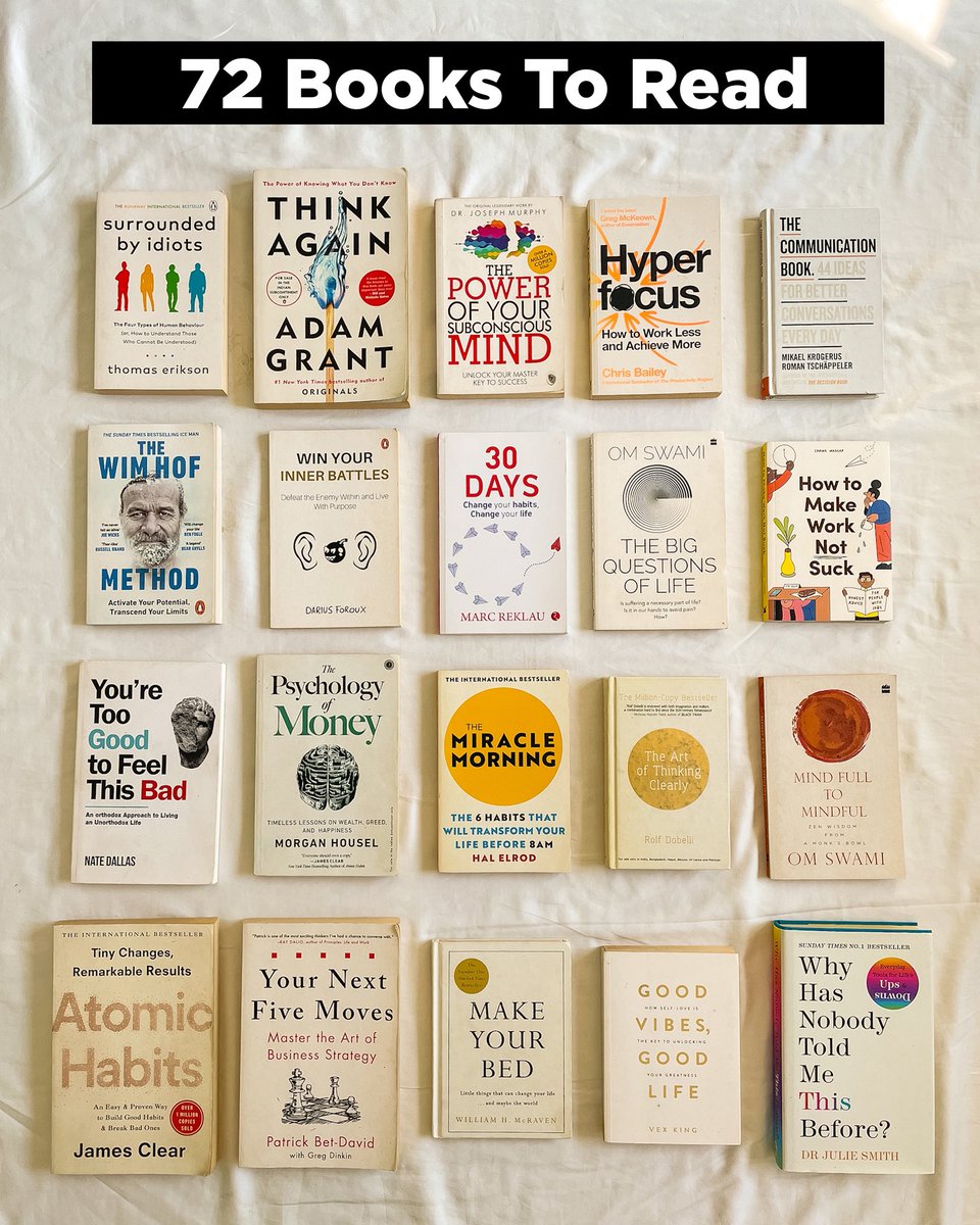 72 Books To Read 1) - Thread from Library Mindset @librarymindset ...