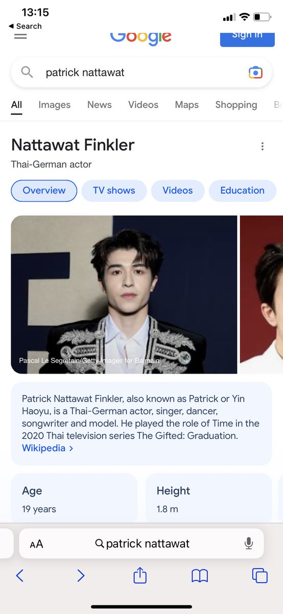 Je m’apelle kymie ｡🗼 on Twitter: "ไปเสิร์ชตามรีล่า รูปอัพเดทล่าสุดใน google search ของ Nattawat ...