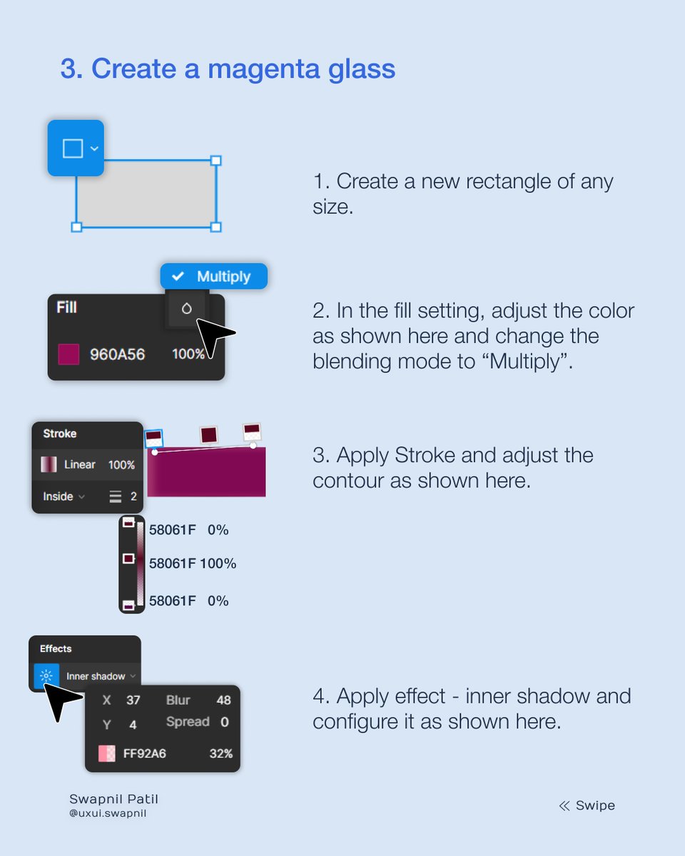 Create a Glass reflection effect in Figma🤩 Retweet/Like/Save and DM for a Figma file.⚡ (Must be ...