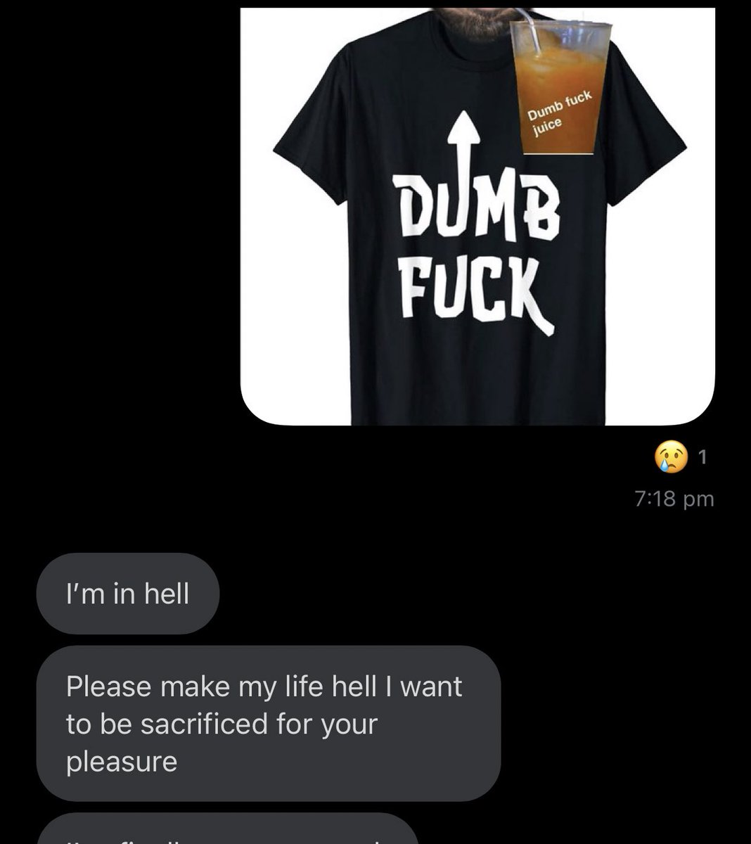 Goddess Kinkerbell on Twitter: "Keep drinking your dumb f*ck juice and send more"