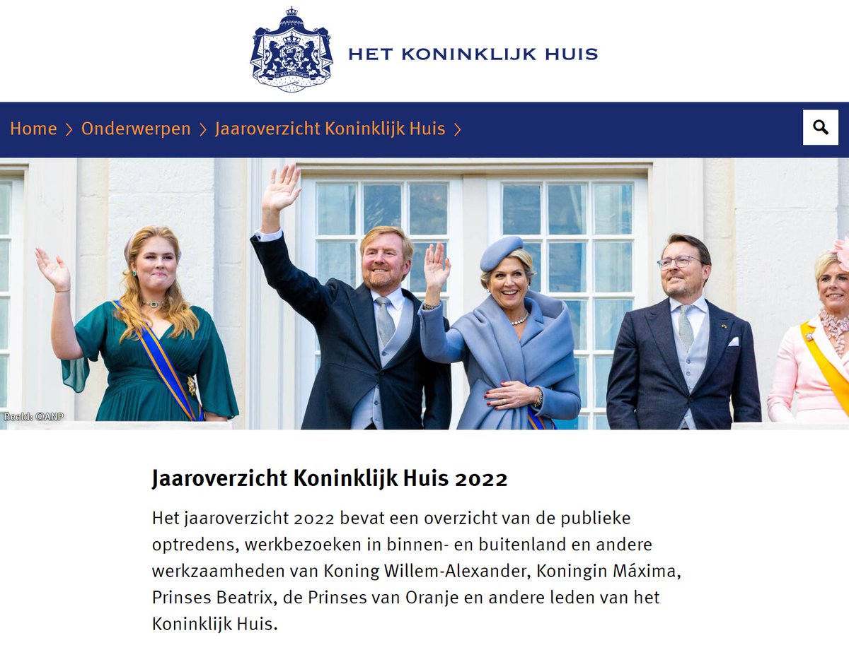 Koninklijk Huis on Twitter: "Vandaag is het Jaaroverzicht Koninklijk Huis 2022 gepubliceerd, met ...