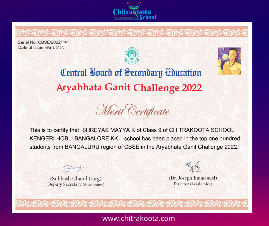 Aryabhatta Ganit Challenge Aryabhata Ganit Challenge Conducted By CBSE