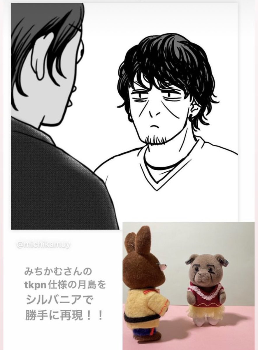 「イソスタ相互さんが、まさかのシル/バニアで!tkpn島イラスト再現してくれました〜〜〜面白すぎるから見て!!! 腹筋よじ」みちかむの漫画