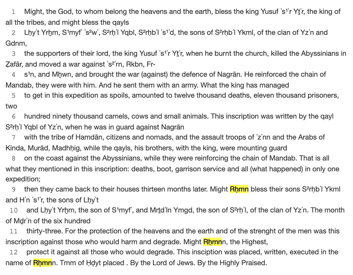 Have you ever heard of 𐩧𐩢𐩣𐩬𐩬 or Raḥmānān? It was the way Southern Arabs ...