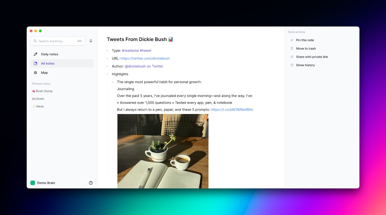 Reflect on Twitter: "We’ve built an integration into @readwise, a tool that helps you save ...