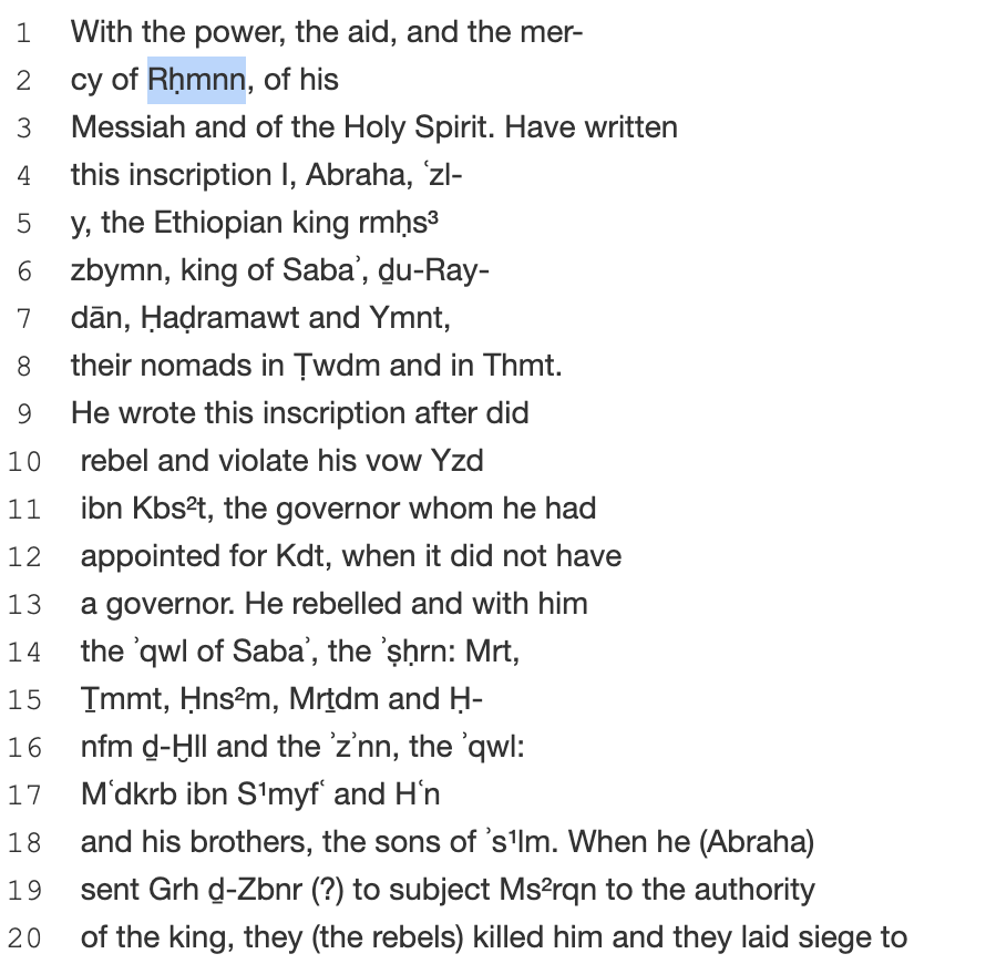 Have you ever heard of 𐩧𐩢𐩣𐩬𐩬 or Raḥmānān? It was the way Southern Arabs ...