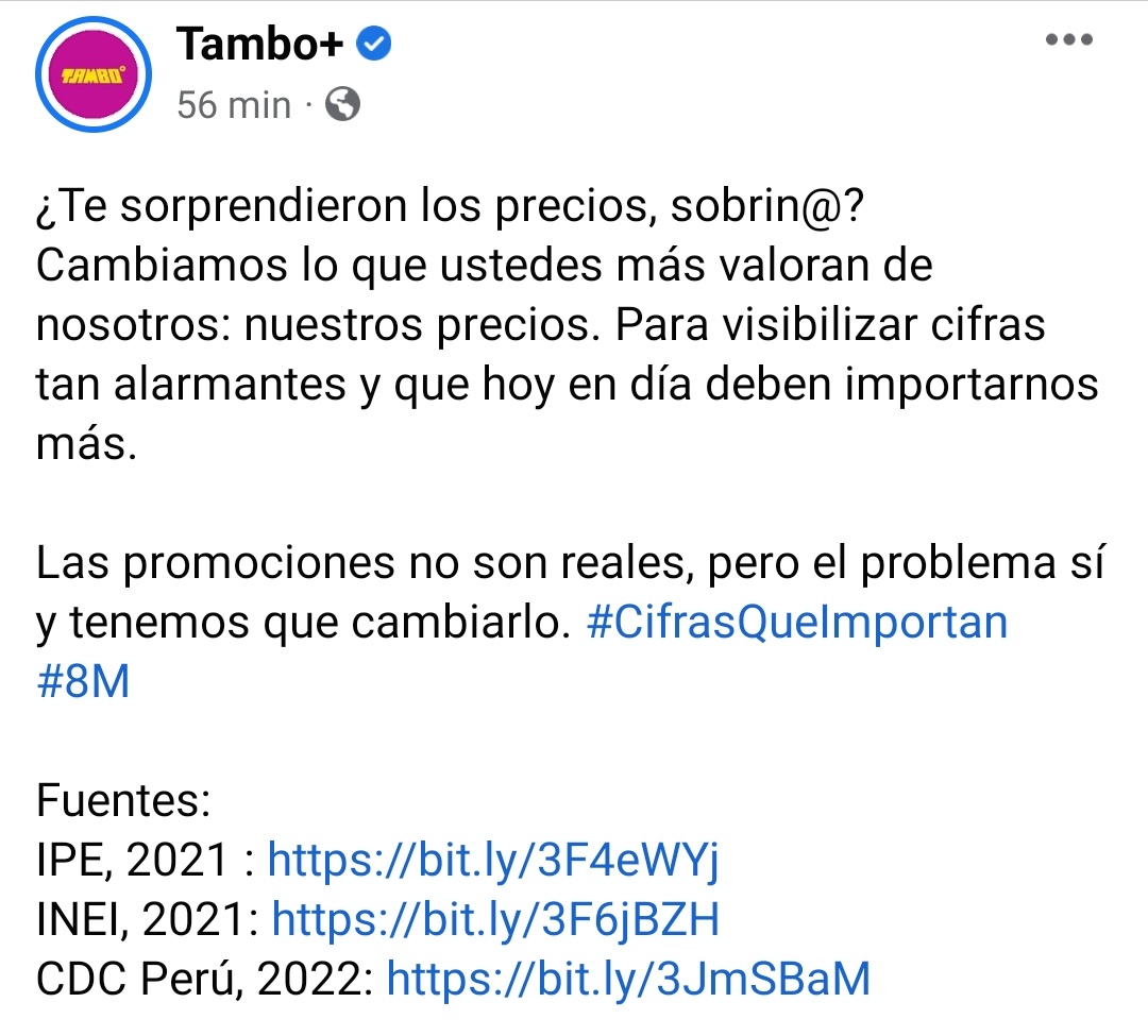 Bugz on Twitter: "Se habla más de la publicidad de Tambo en forma de meme que el problema real."