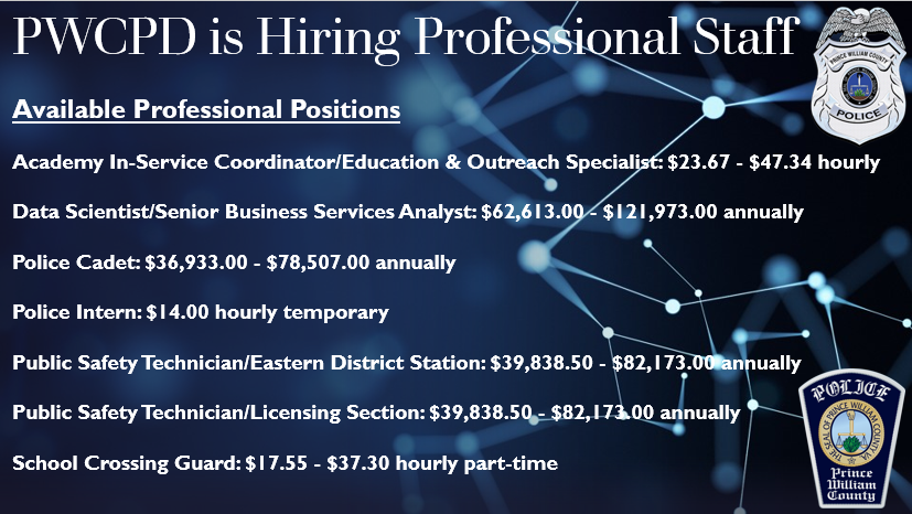 Prince William County Police Department On Twitter Pwcpd Is Hiring
