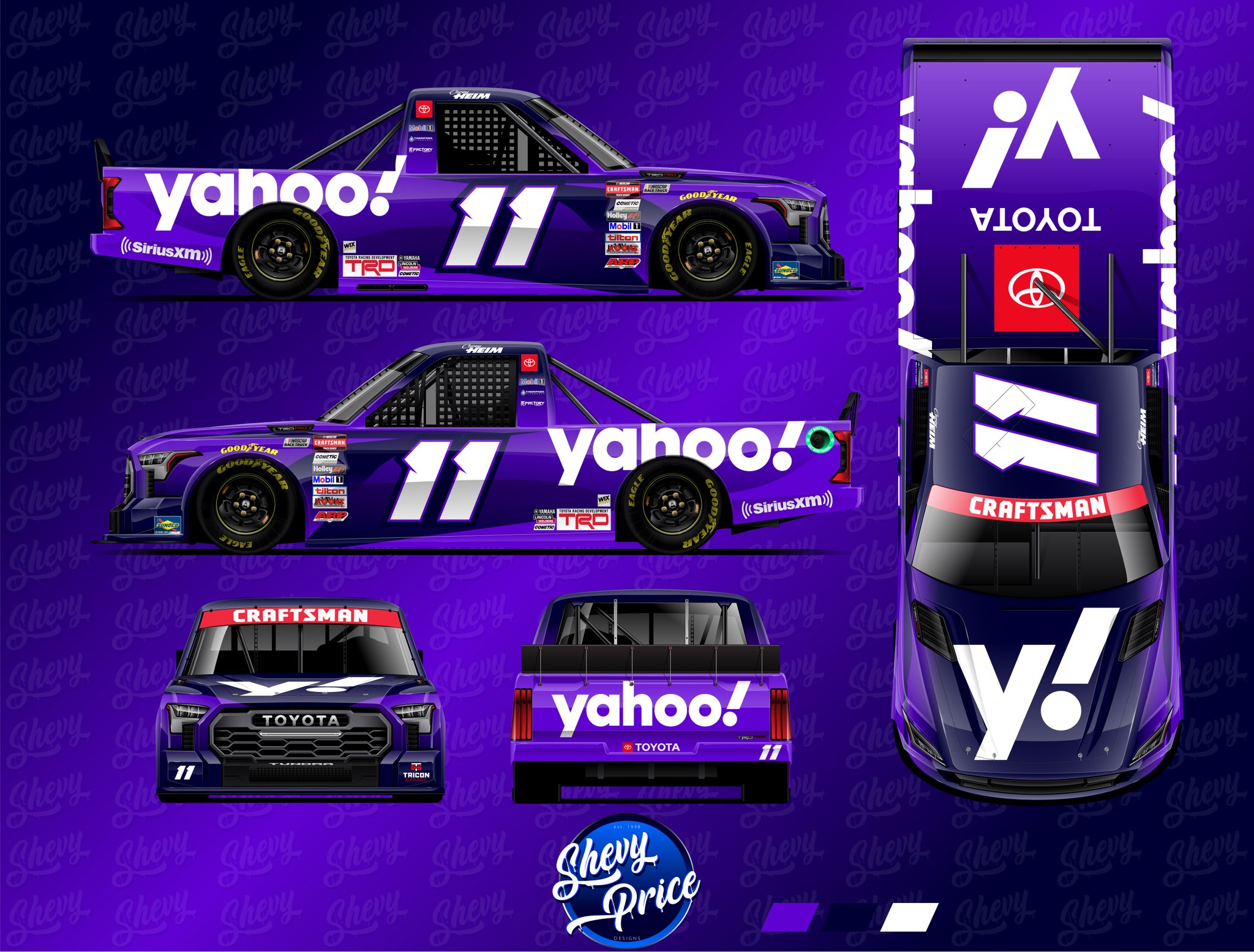 Shevy Price on Twitter: "2023 @CoreyHeim_ @Yahoo paint scheme concepts. @TRICONGarage @NASCAR # ...
