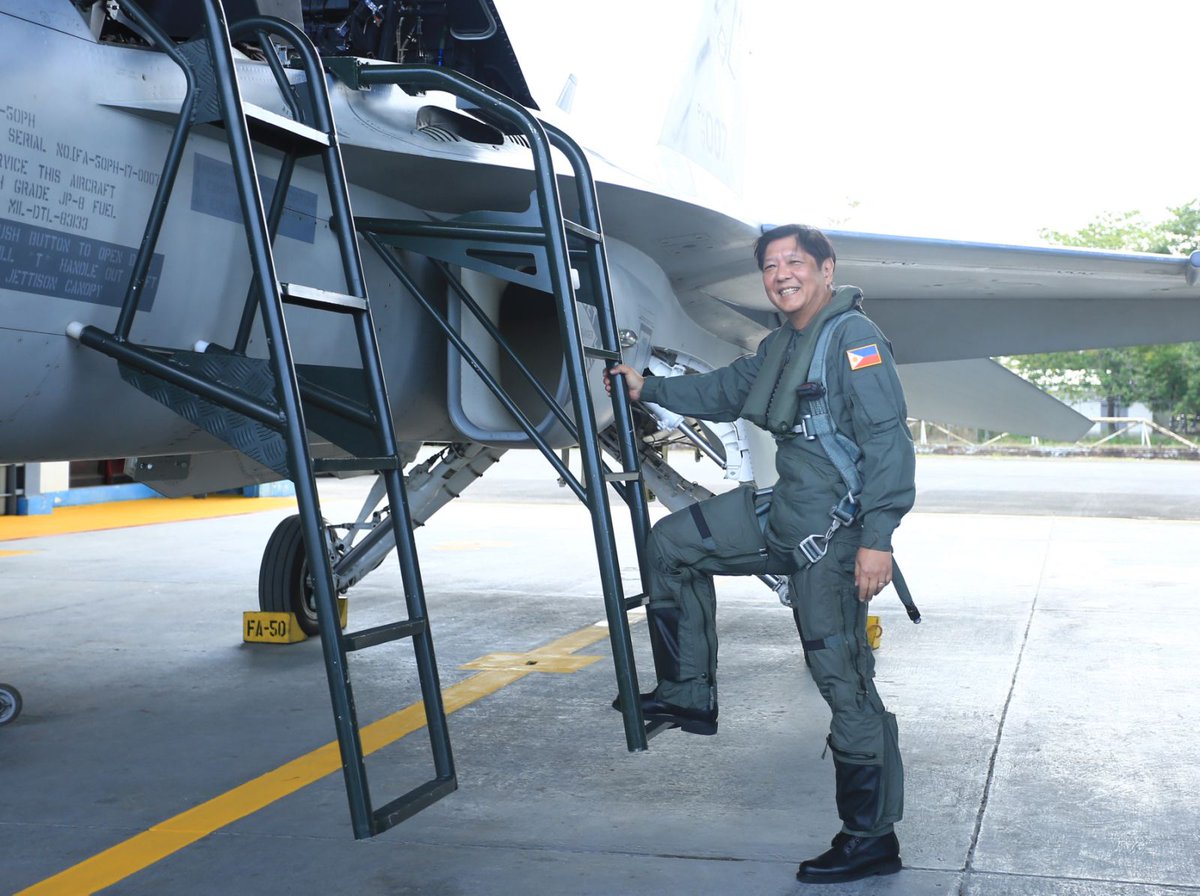 ‘TOP GUN MOMENT’ LOOK: Clad in an aviator suit, President Ferdinand ...
