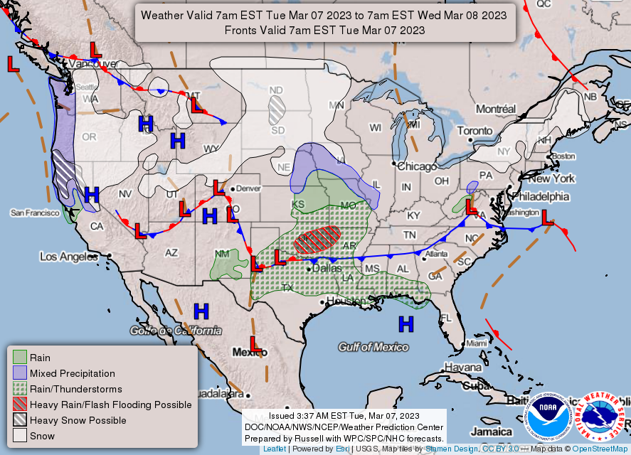 Cold Front Weather Map